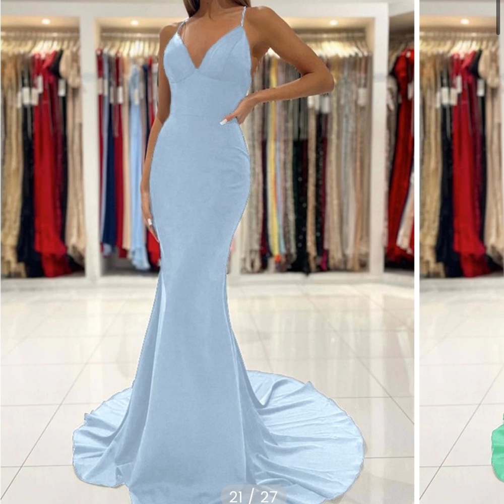 Prom Lilly Sky Blue Prom Dress - Gem